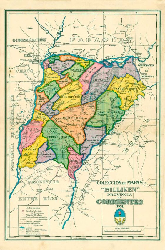 Mapa de la Provincia de Corrientes – Revista Billiken, 1931 | VIEJOS MAPAS