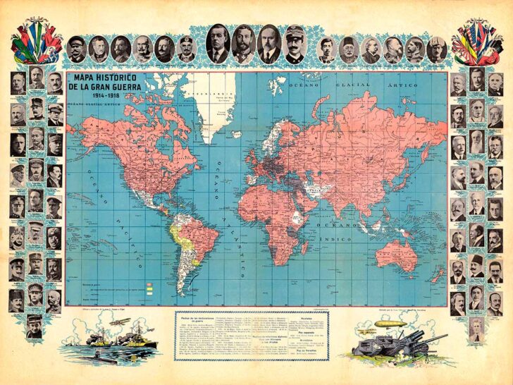 Mapa histórico de la Gran Guerra (1914-1918) - La Primera Guerra ...