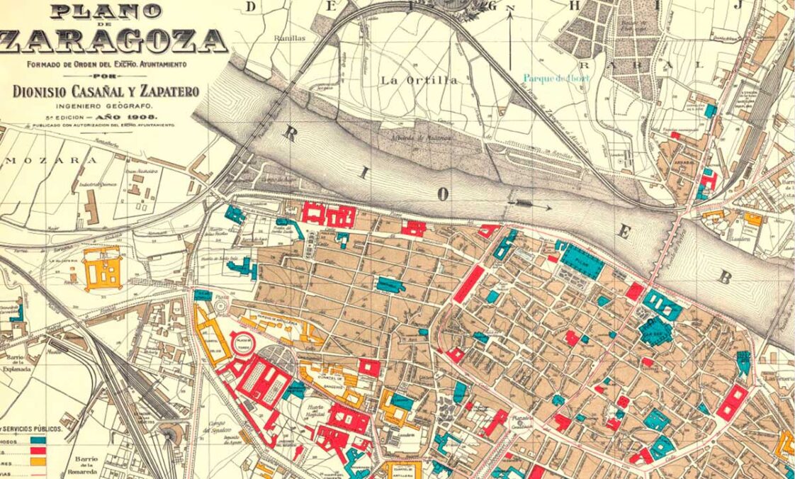 Plano de Zaragoza - 1908 | VIEJOS MAPAS