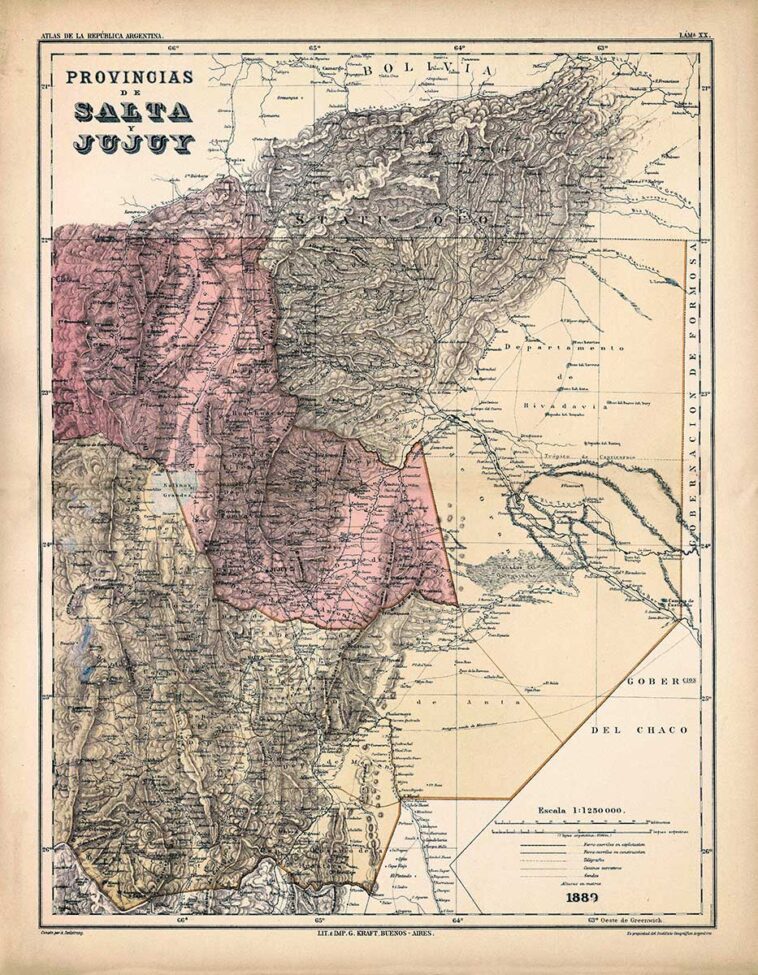 Mapa de las provincias de Salta y Jujuy – 1889 - VIEJOS MAPAS